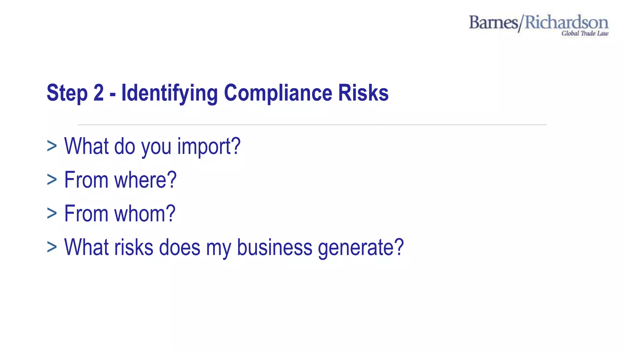 Importer Compliance Risk Assessment | PPTX