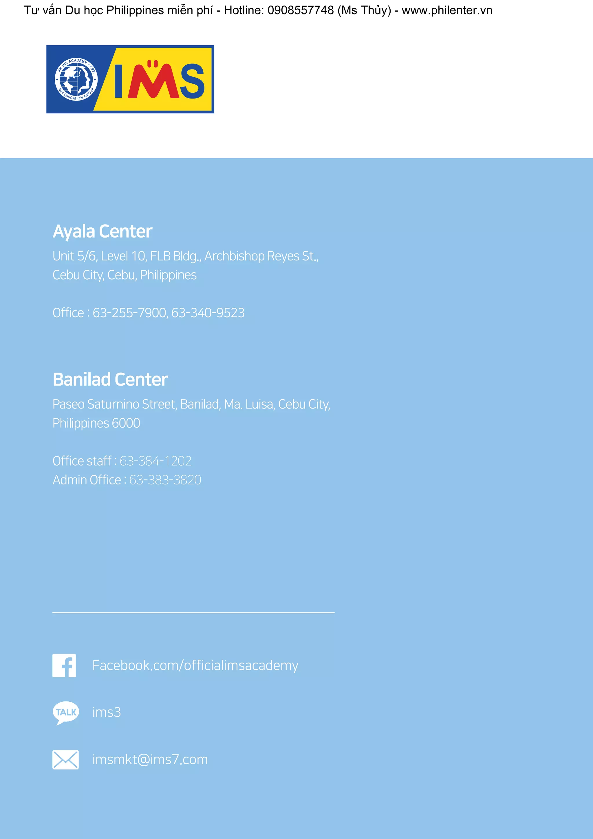 Brochure trường Anh ngữ IMS 2019 | PDF