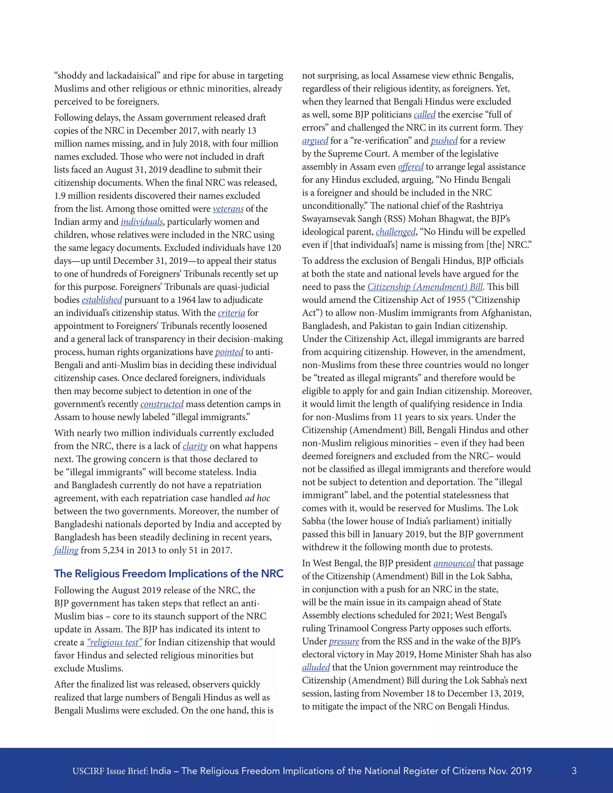 2019 india issue brief religious freedom implications | PDF