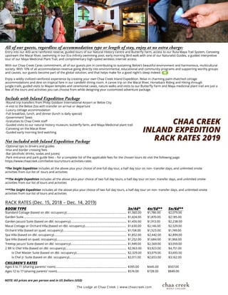 Chaa Creek Inland Expedition Package 2019 | PDF