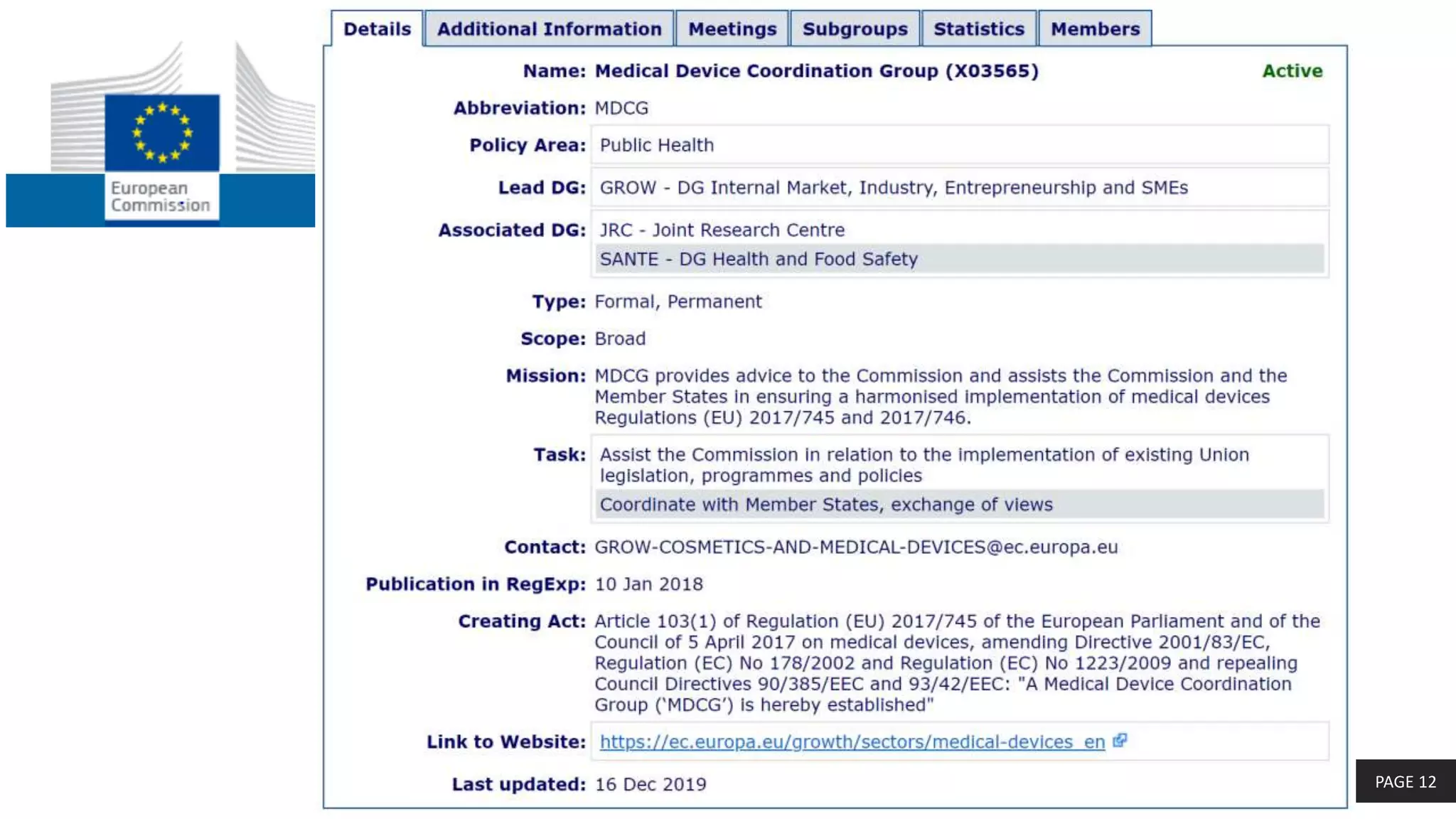 Medical Devices Regulation (MDR) 2017/745 - Part I Purpose, Scope, Definitions | PPTX