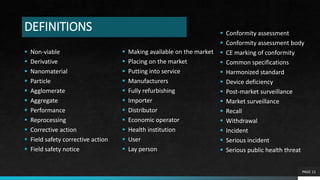 Medical Devices Regulation (MDR) 2017/745 - Part I Purpose, Scope, Definitions | PPTX