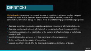 Medical Devices Regulation (MDR) 2017/745 - Part I Purpose, Scope, Definitions | PPTX