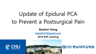 2019 kps update of epidural PCA | PPT