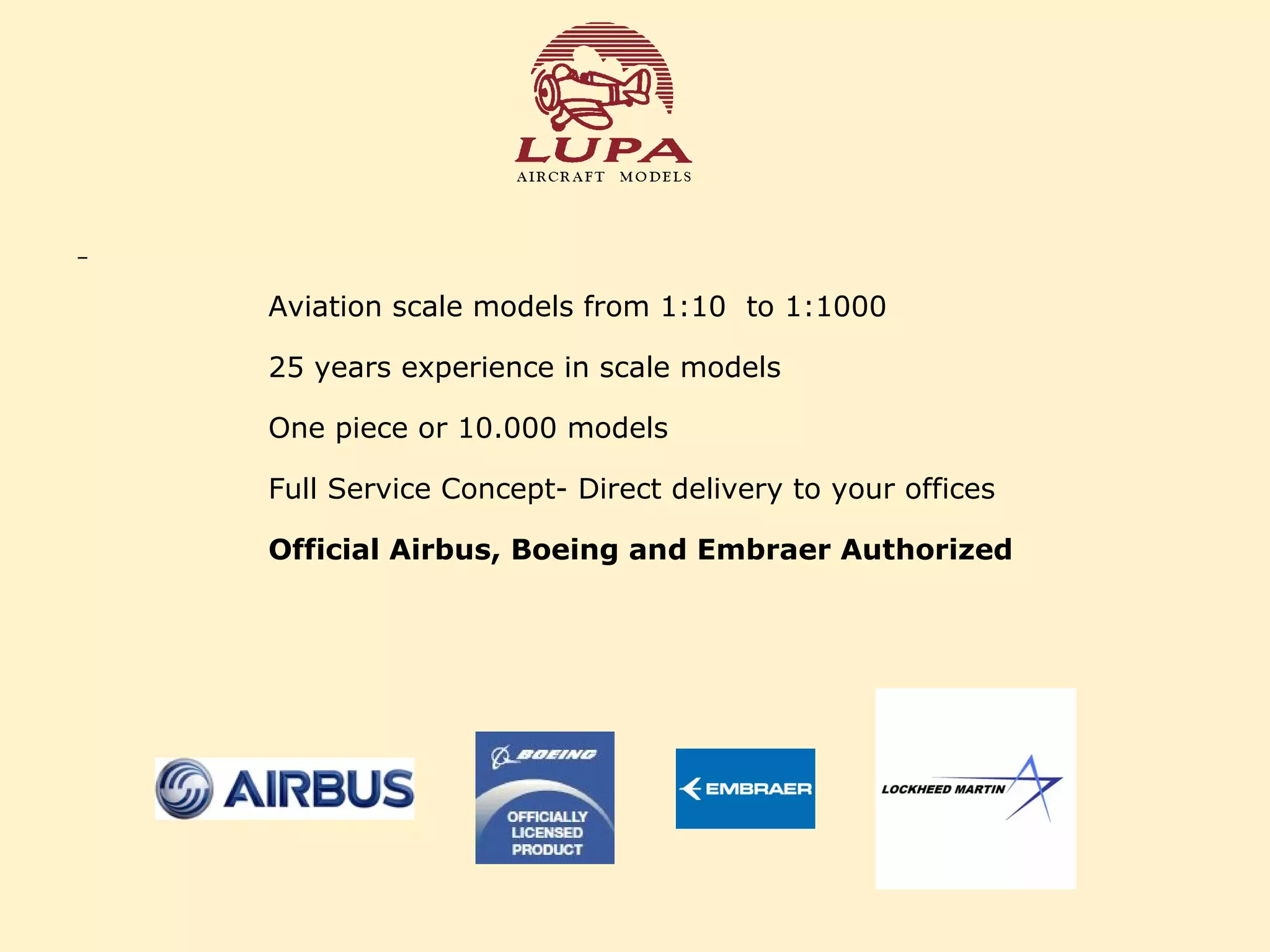 2020 lupa aircraft models general presentation | PPT