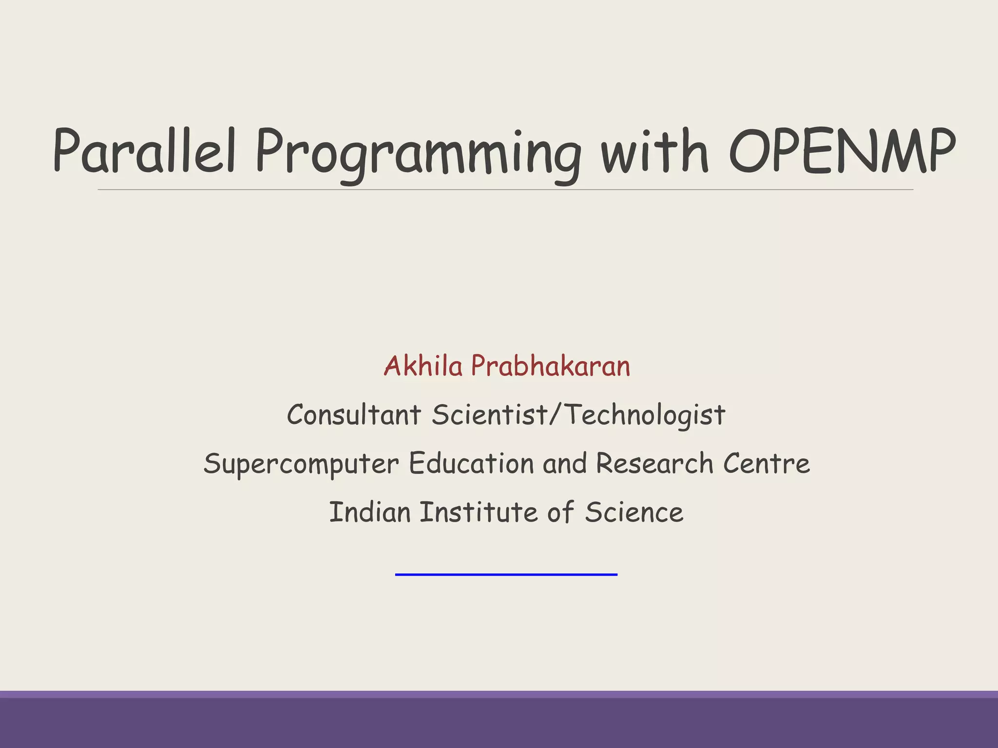 Introduction To Openmp Ppt