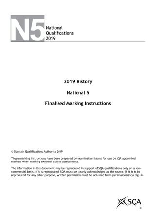 National 5 History exam - 2019 (marking instructions) | PDF