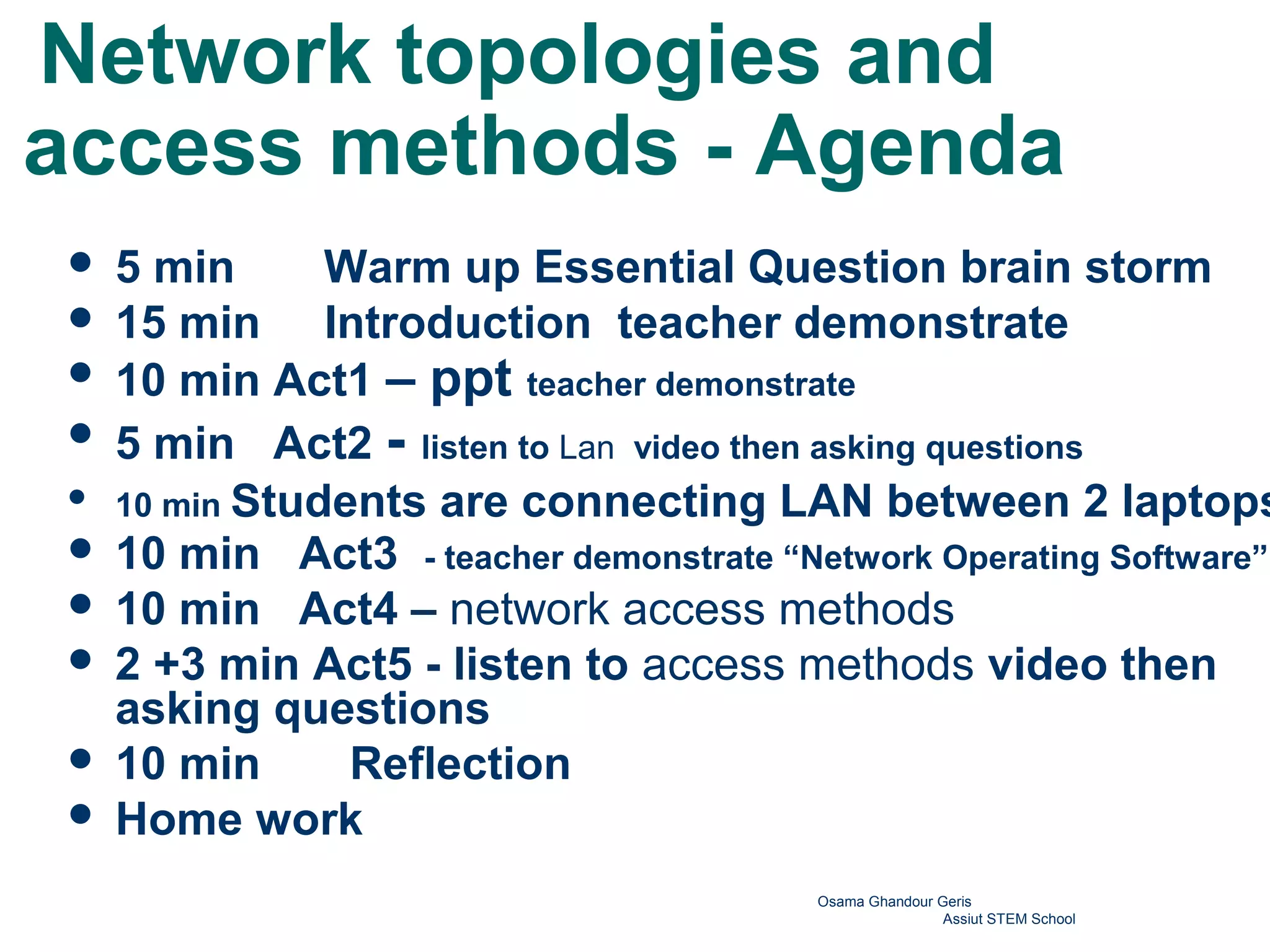 network topologies and access methods | PPT