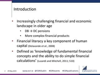 Financial literacy and preparation for retirement | PPT