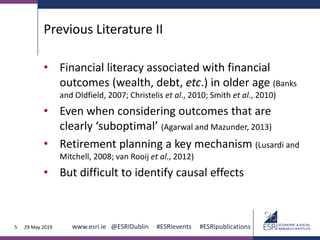 Financial literacy and preparation for retirement | PPT