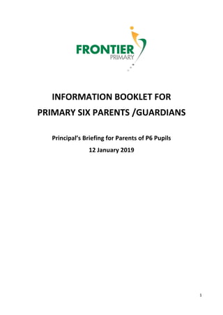 FPS 2019 Information Booklet for Parents of P6 pupils | PDF