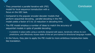 EMNLP 2019 parallel iterative edit models for local sequence transduction | PPT