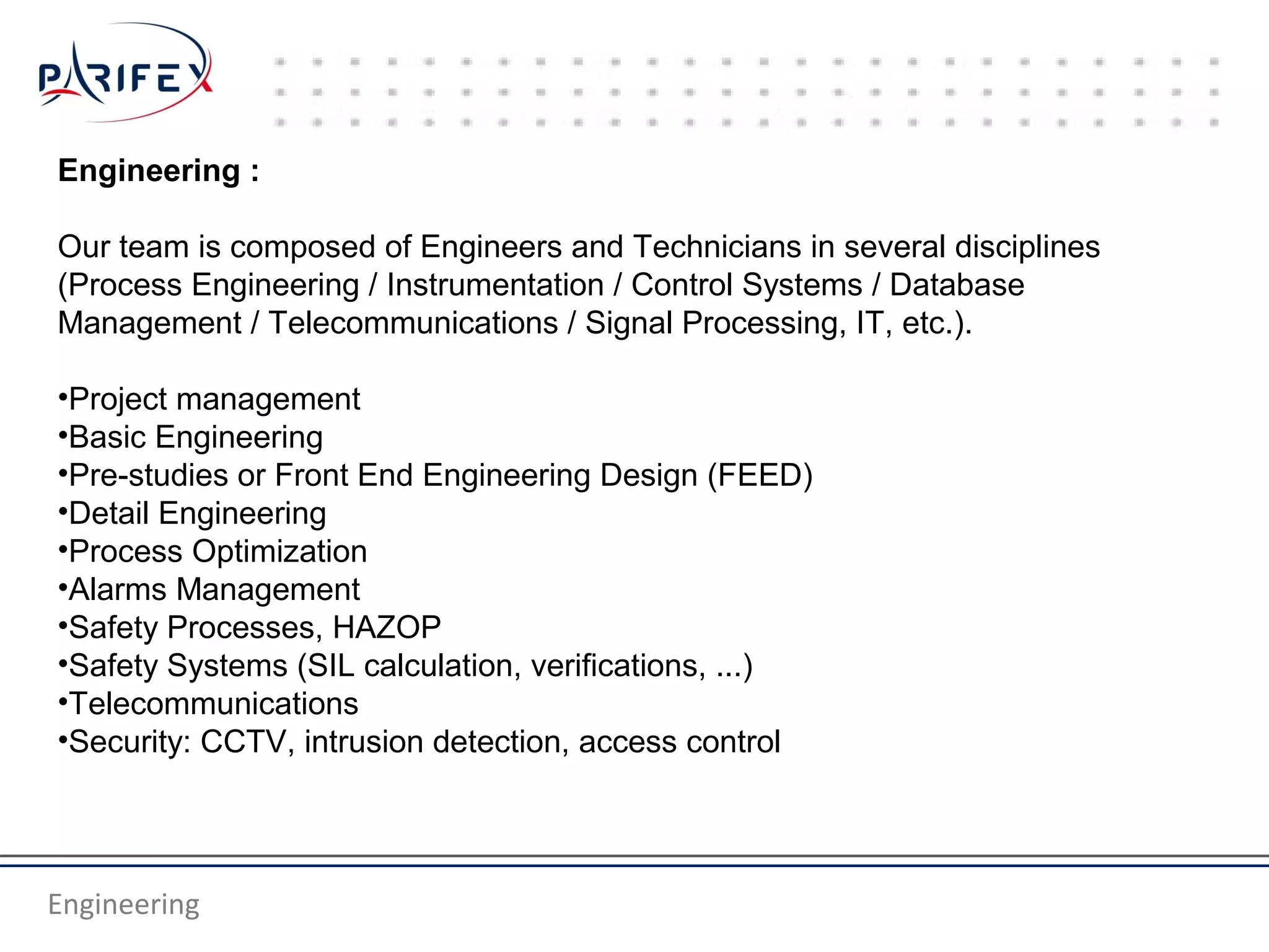 Engineering services : System integrator & automation solution | PPT