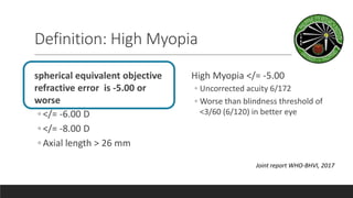 Myopia: Risk Factor for Ocular Morbidity and Permanent Visual Loss | PPTX