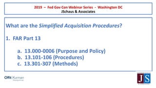 FED GOV CON - How, Why & When The Government Uses Simplified ...