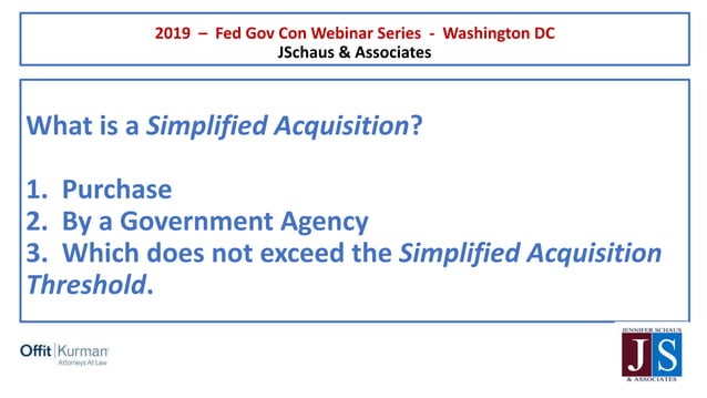 FED GOV CON - How, Why & When The Government Uses Simplified ...