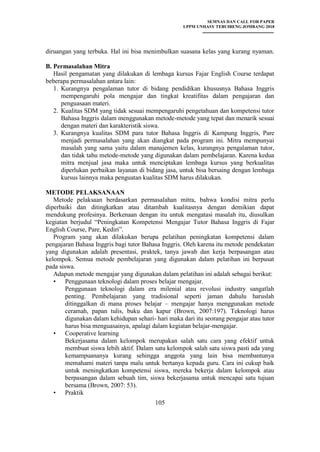 PENINGKATAN KOMPETENSI MENGAJAR TUTOR BAHASA INGGRIS DI FAJAR ENGLISH ...