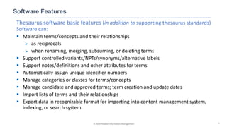 Selecting Software for Taxonomy, Thesaurus and Ontology Management | PPT