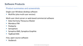 Selecting Software for Taxonomy, Thesaurus and Ontology Management | PPT