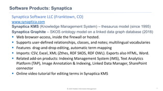 Selecting Software for Taxonomy, Thesaurus and Ontology Management | PPT