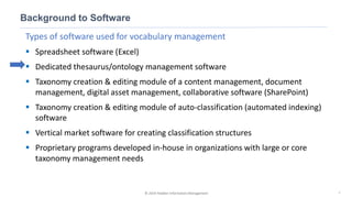 Selecting Software for Taxonomy, Thesaurus and Ontology Management | PPT