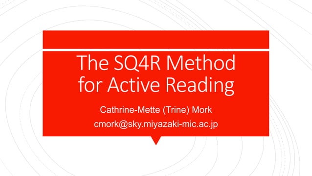 SQ4R – A strategy for active reading | PPTX