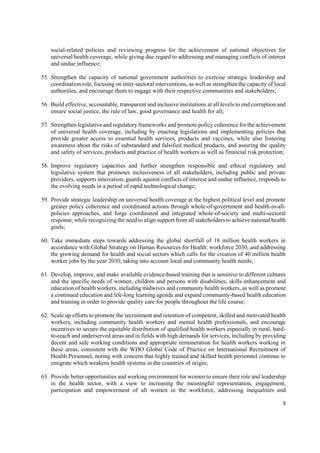 2019 UN final UHC Political declaration and letters | PDF
