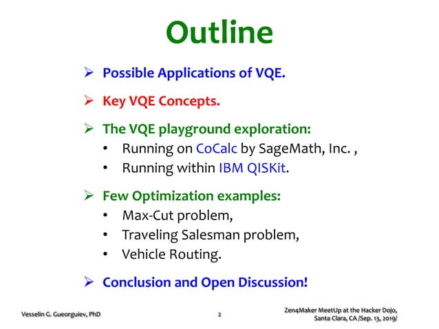 The Variational Quantum Eigensolver | PPTX | Physics | Science