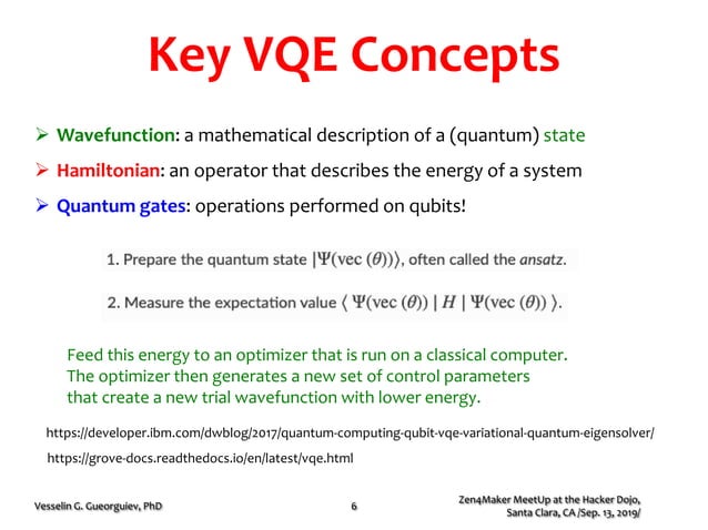 The Variational Quantum Eigensolver | PPTX | Physics | Science