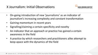 X Journalism: exploring journalism's diverse meanings – through the ...
