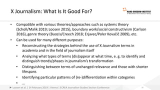 X Journalism: exploring journalism's diverse meanings – through the ...