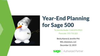 Sage 500 ERP Year-end Planning 2019 | PPT