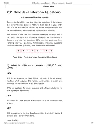 201 core java interview questions oo ps interview questions ...