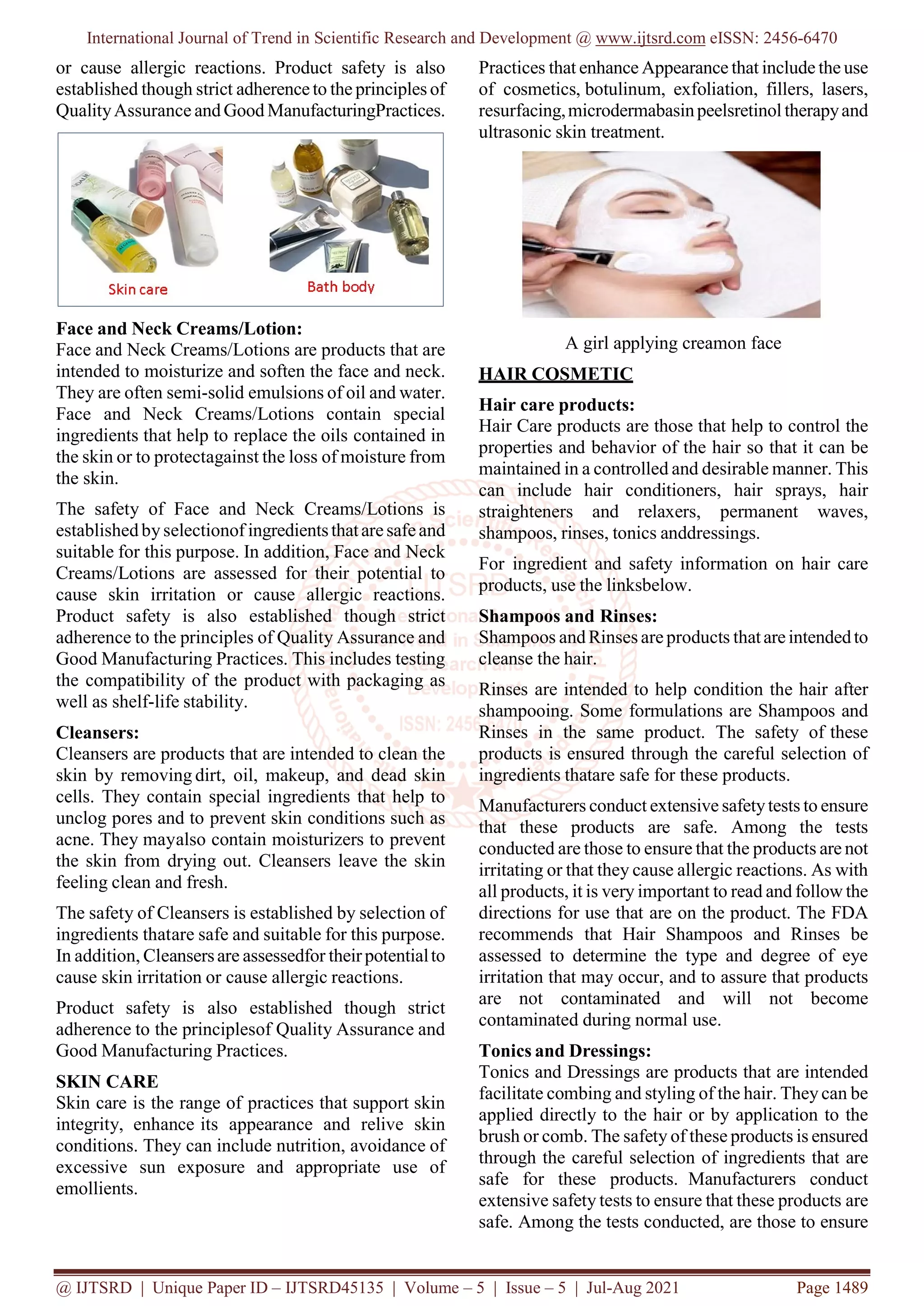 Cosmetic Science An Overview | PDF