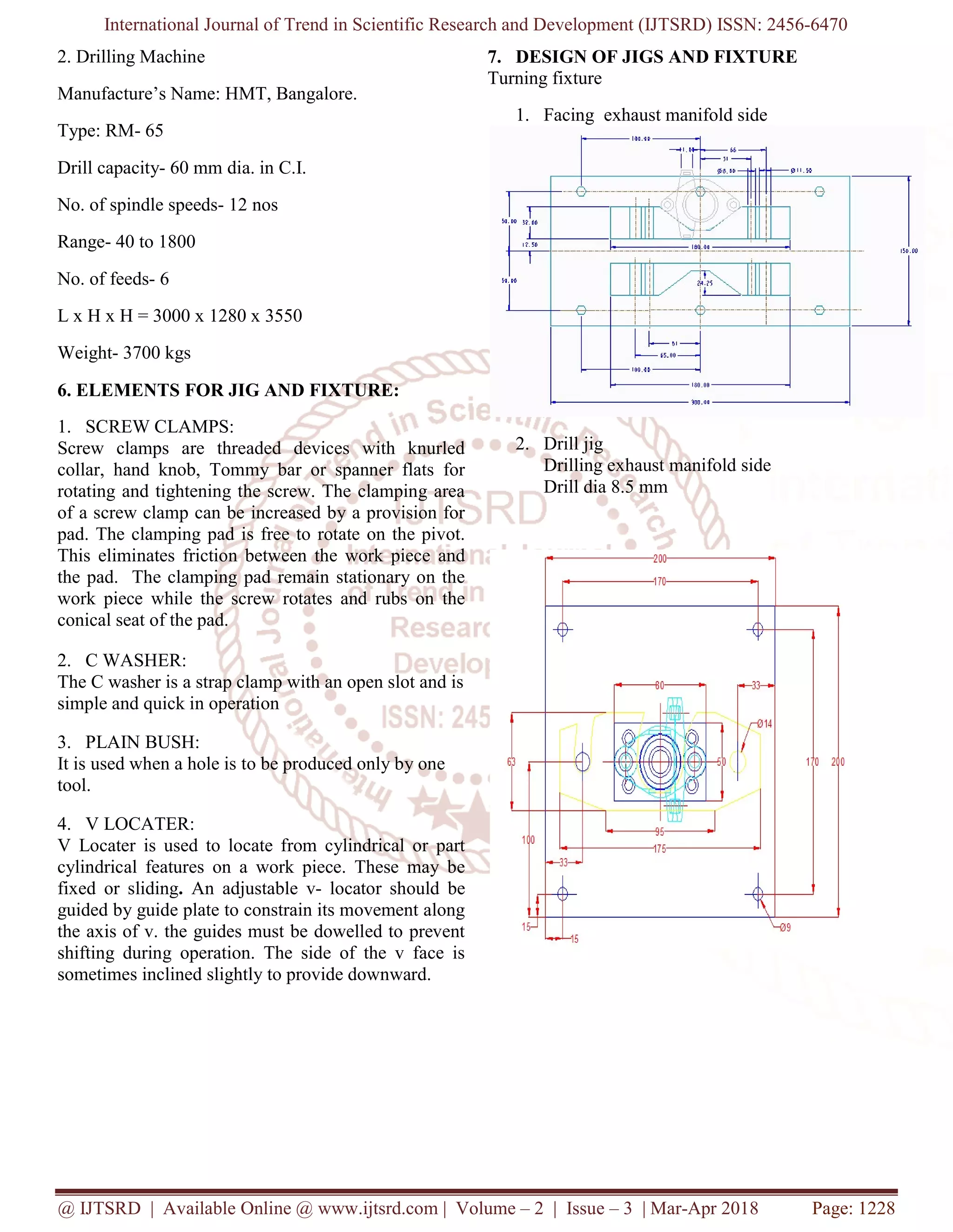 Design and Fabrication of Turning Fixture and Drilling Jig for Exhaust ...