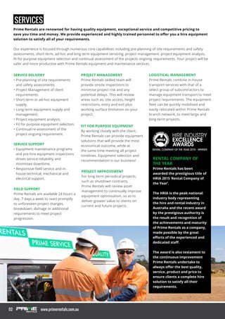 Prime Rentals Equipment Brochure-Sept16 | PDF