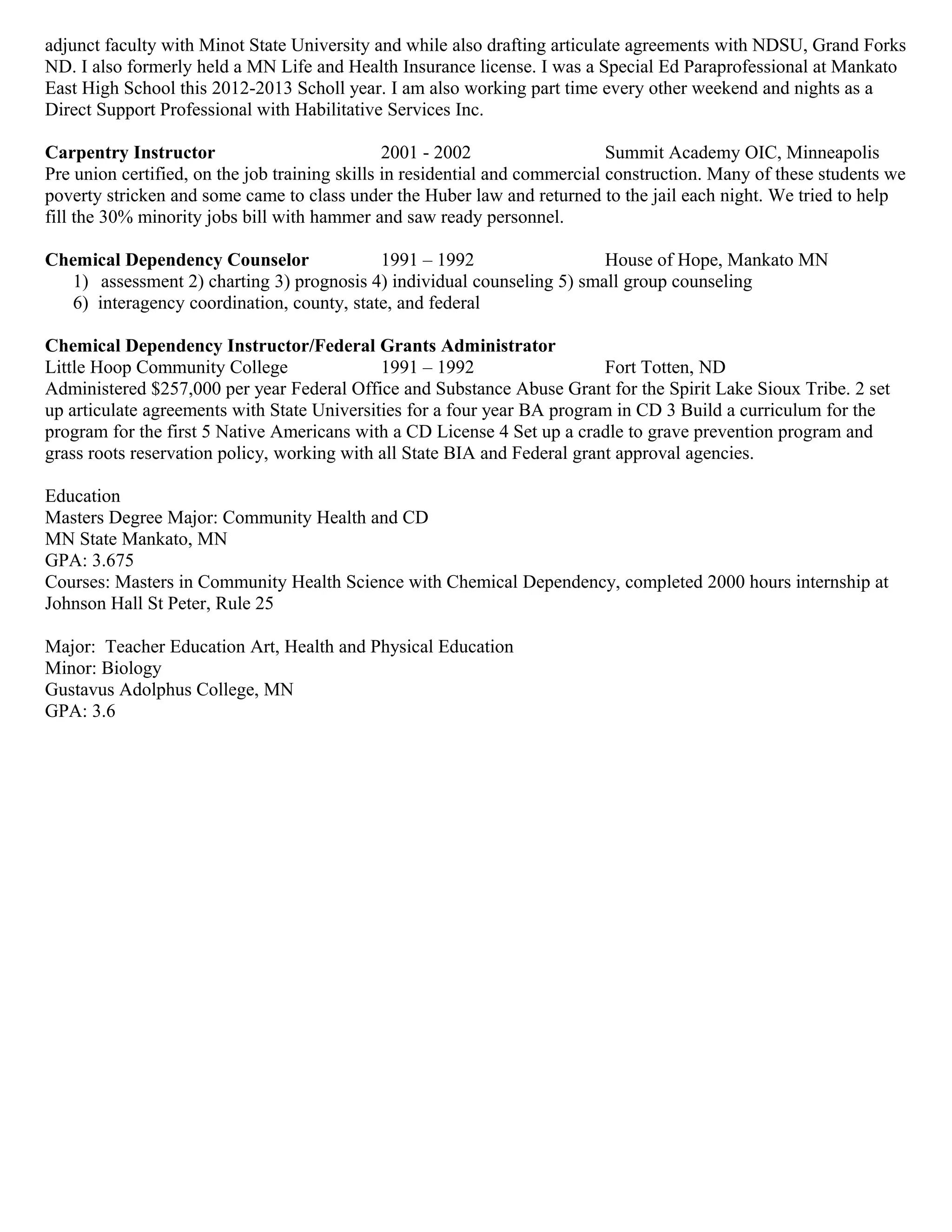 WAYNE A BREKKE resume | DOC