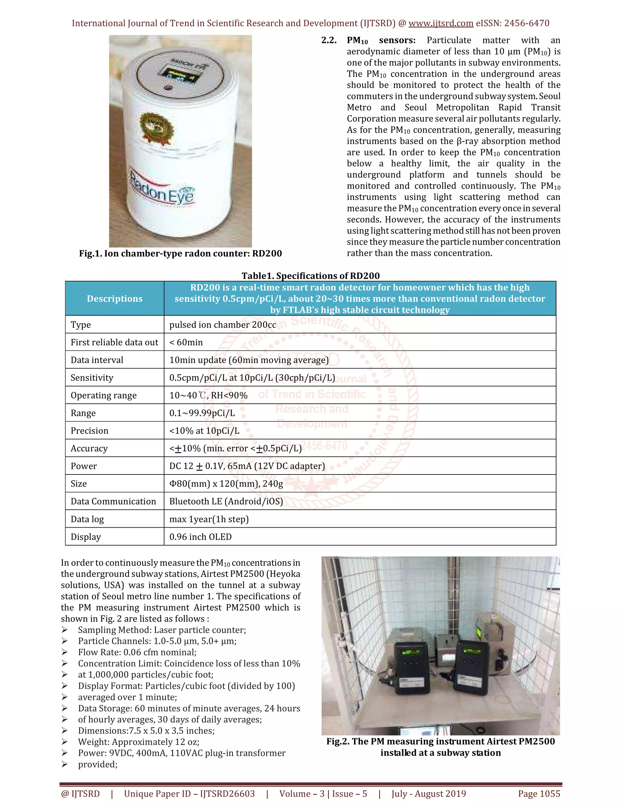 Indoor Air Quality Monitoring System for Underground Subway Stations | PDF