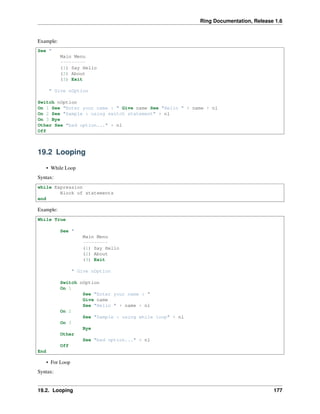 The Ring programming language version 1.6 book - Part 21 of 189 | PDF