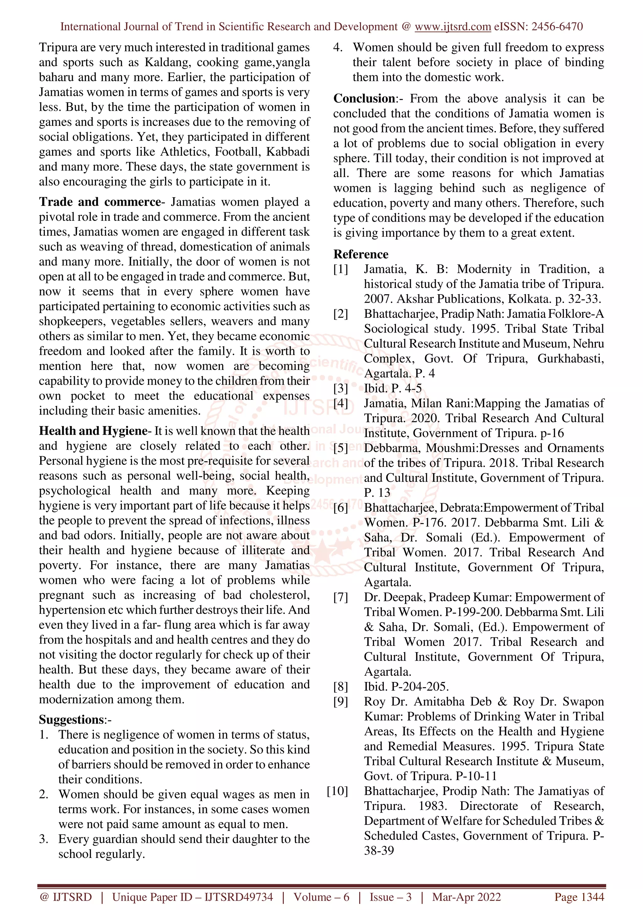 The Condition of Jamatia Women A Historical Analysis | PDF