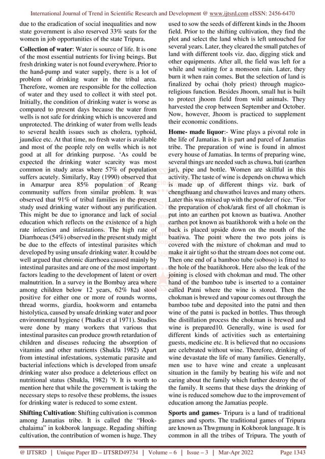 The Condition of Jamatia Women A Historical Analysis | PDF