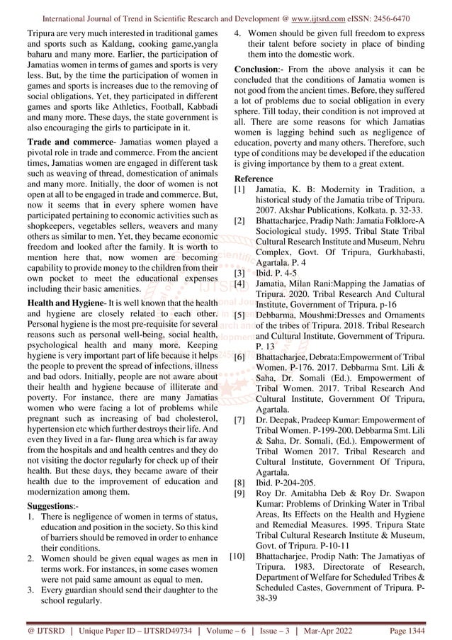 The Condition of Jamatia Women A Historical Analysis | PDF