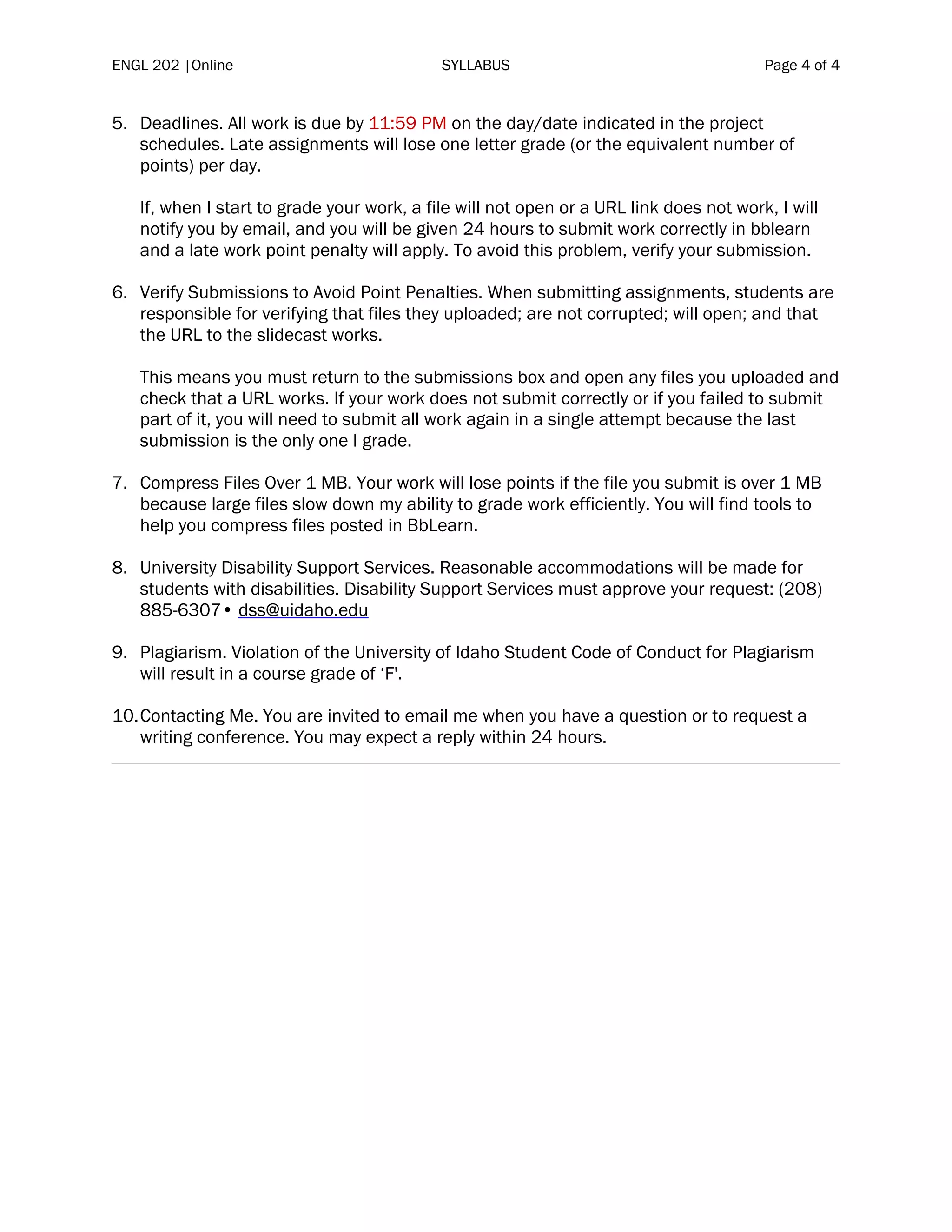 Online ENGL 202 Syllabus | PDF