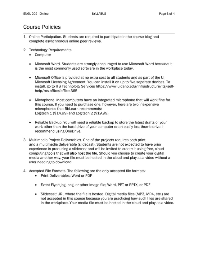 Online ENGL 202 Syllabus | PDF
