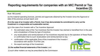 Corporate Disclosure in Myanmar – Regulatory Requirements and ...