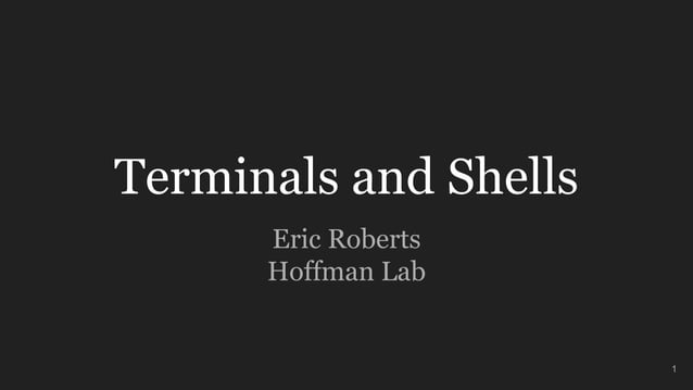 Terminals and Shells | PPT