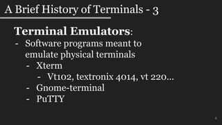 Terminals and Shells | PPTX | Operating Systems | Computer Software and ...