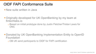 OIDF Virtual Workshop -- 5/21/2020 -- OpenID Certification Program ...