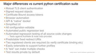 OIDF Virtual Workshop -- 5/21/2020 -- OpenID Certification Program Update | PPTX