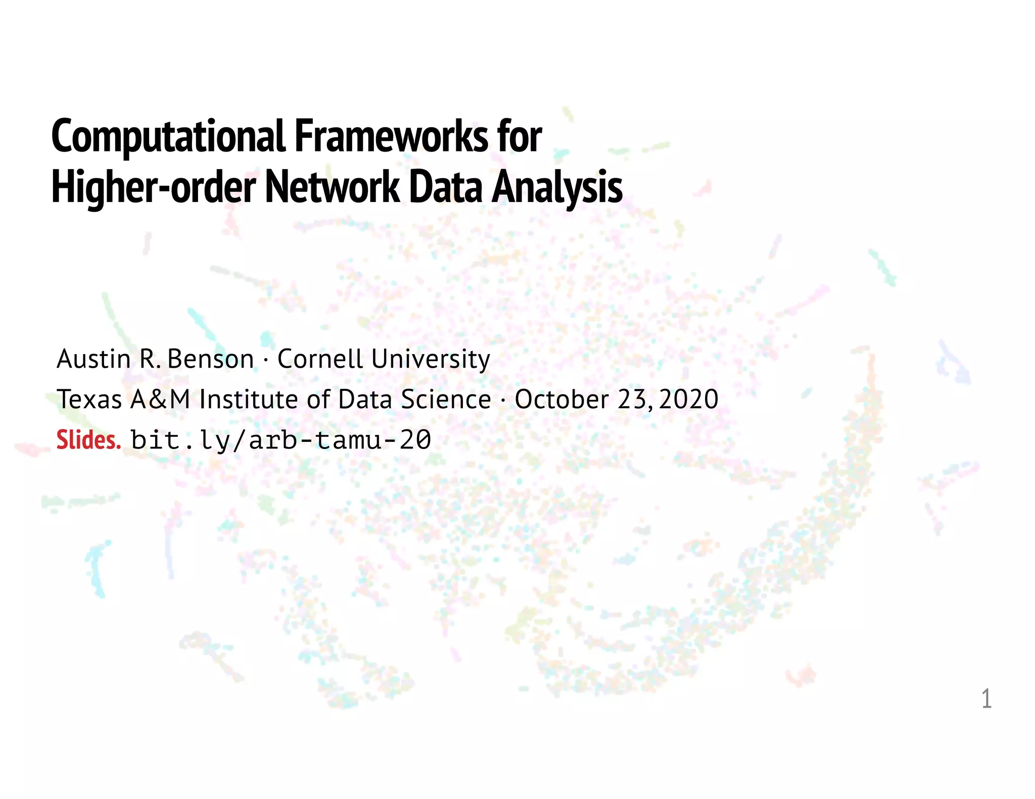 Computational Frameworks for Higher-order Network Data Analysis | PDF